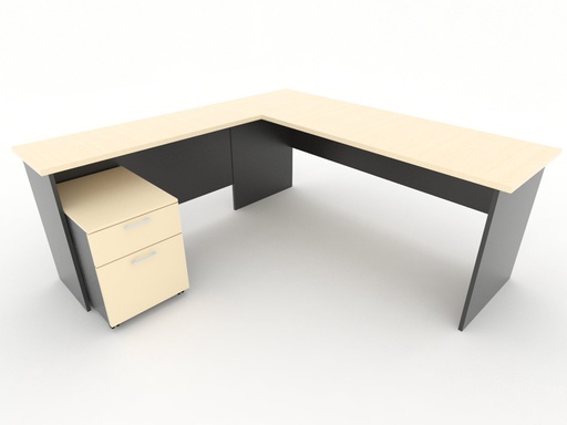 Able Office Executive Desk 180cm + Sidereturn 120cm with Moveable ...