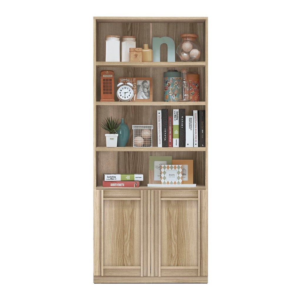 Lybrary Bookcase 80cm Wide - Lindberg Oak | SB Furniture Nepal