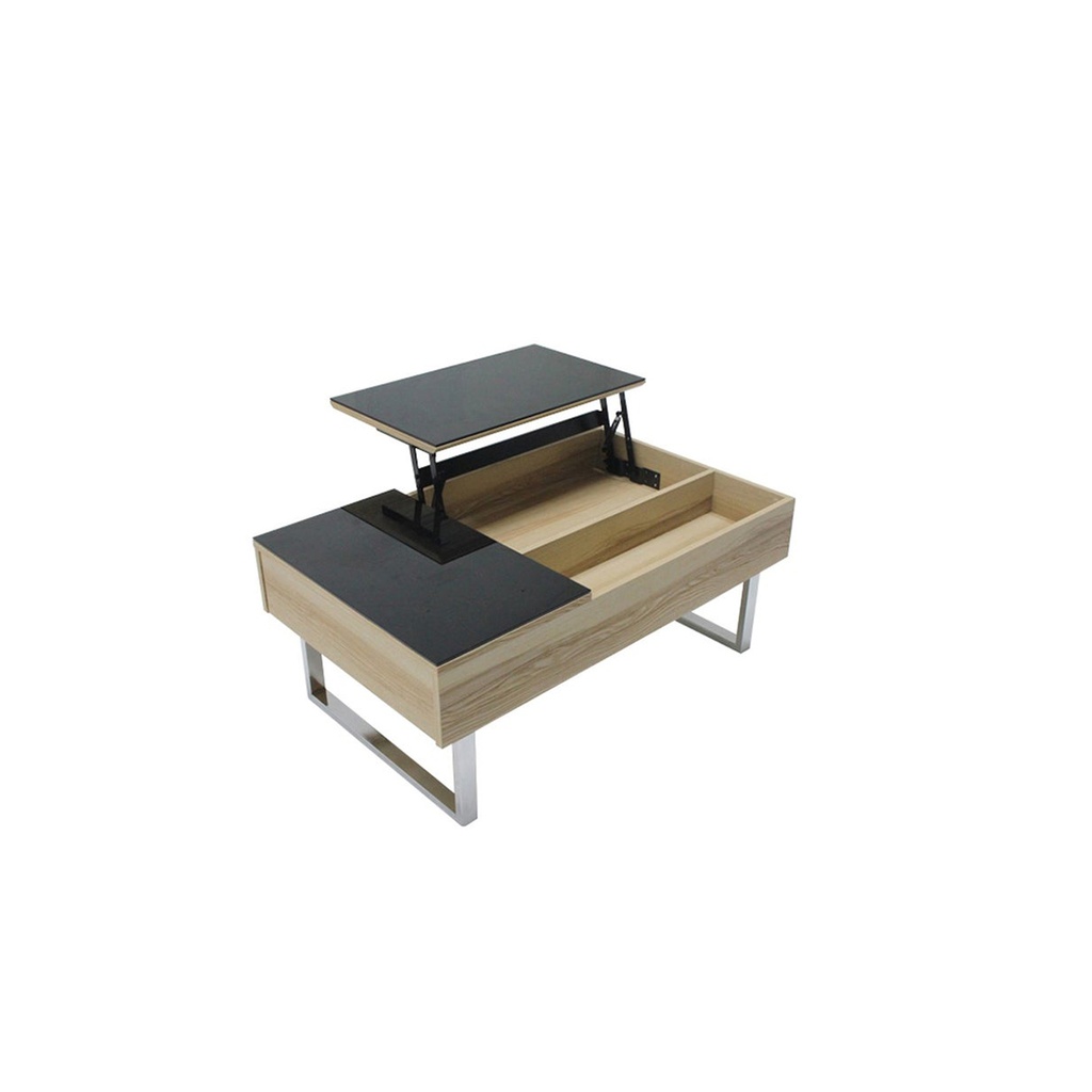 Acadia Coffee Table CF100 - Black Glass - Lindberg Oak | SB Furniture Nepal